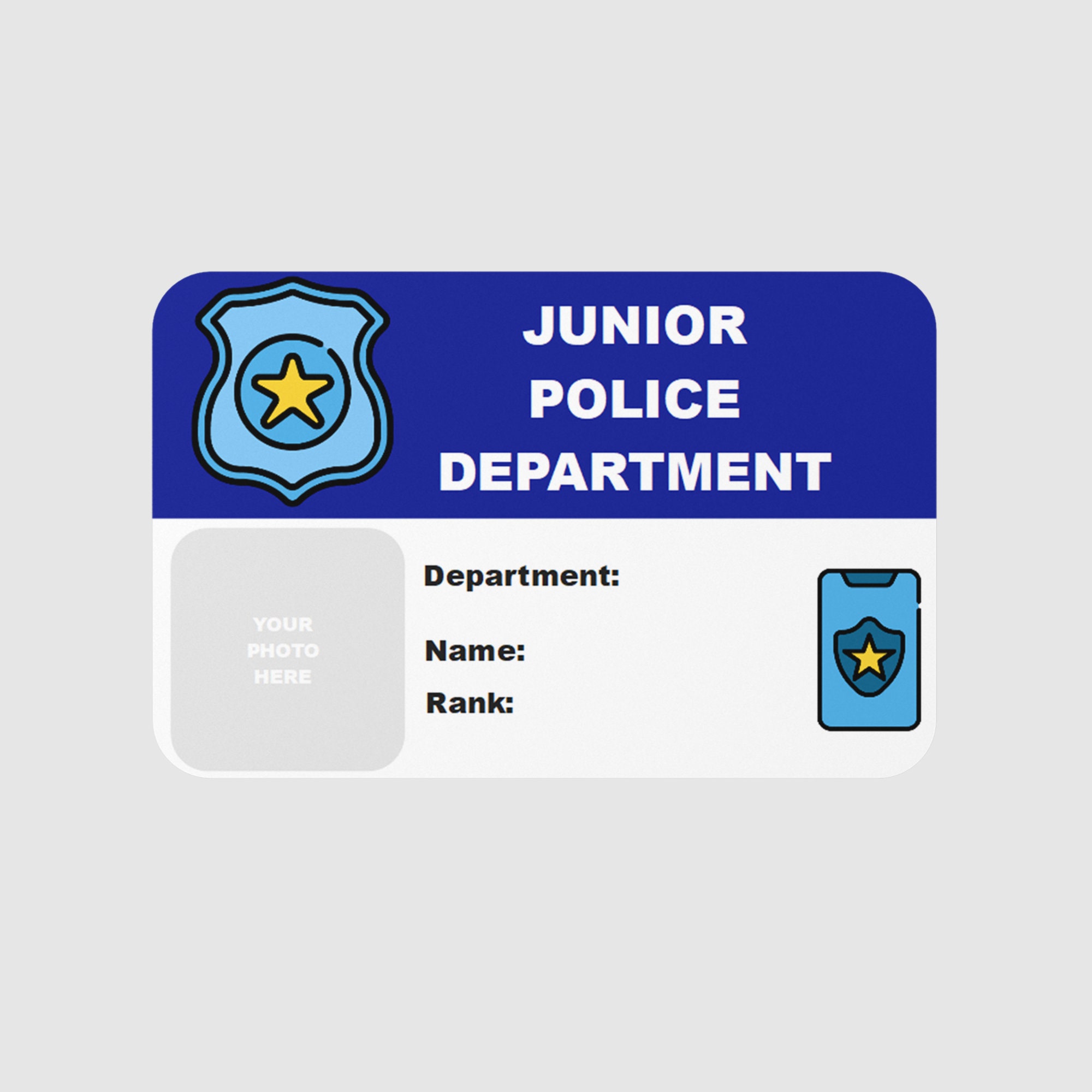 Police Children's Novelty ID Card & Lanyard Role Play - Etsy