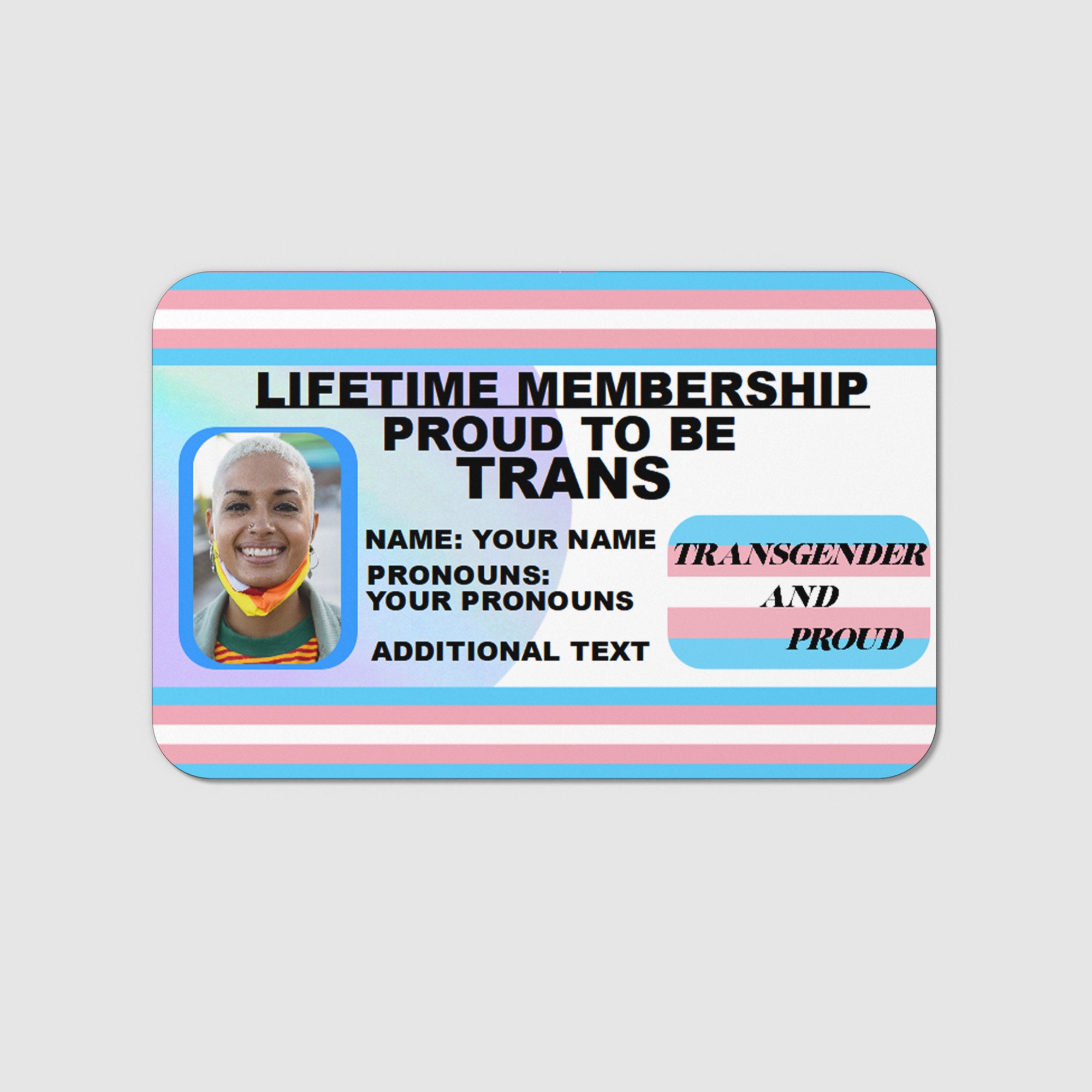 Transgender ID Card LGBTQ Trans Pride Card - Etsy