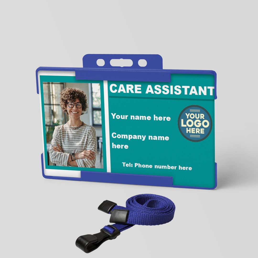 Care Assistant ID Card Personalised Photo ID Card for Care Workers C1 ...