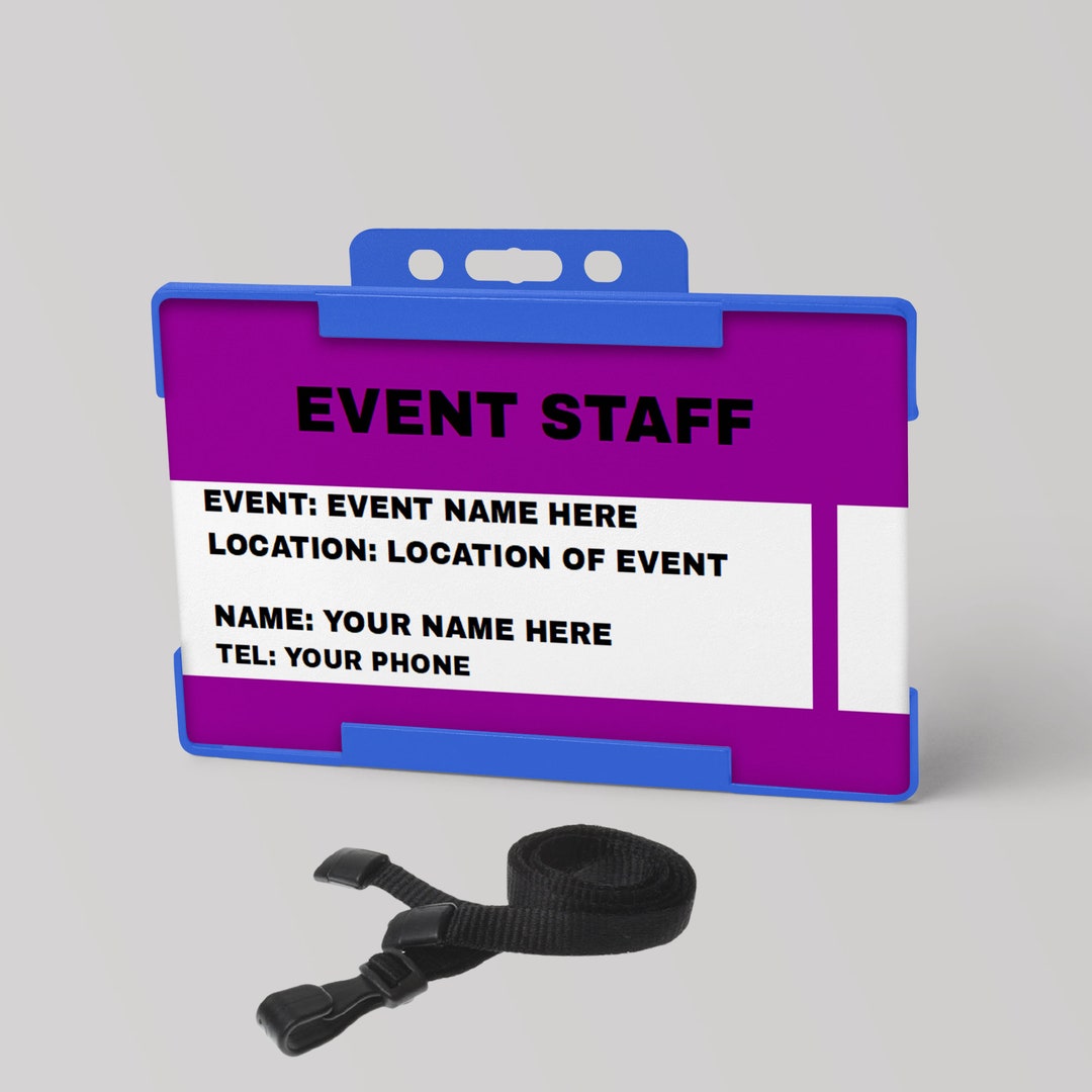 Event Staff ID Card S3 Custom Identification Card - Etsy