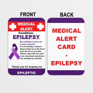 Epilepsy Medical ID Card With Lanyard and Cardholder - Etsy