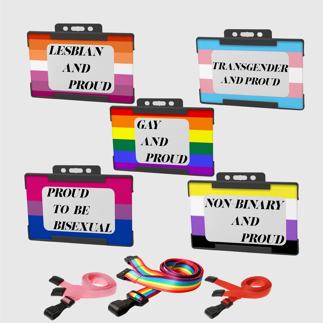 LGBTQ ID Cards With Lanyard and Cardholder - Etsy