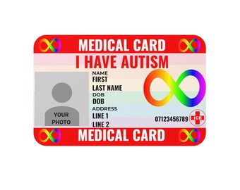 Personalised ID Cards Autism Awareness Business Cards - Etsy