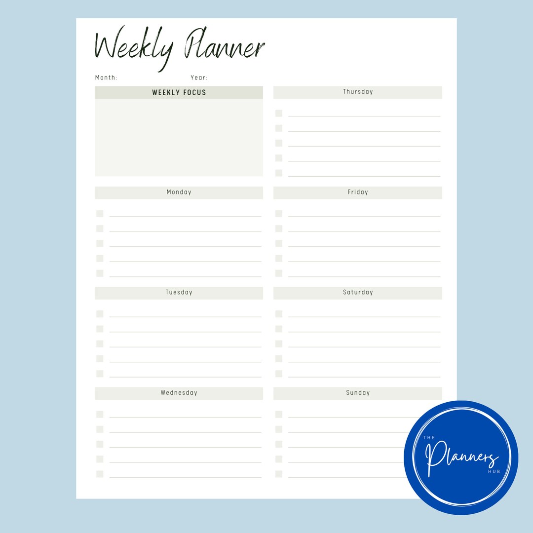 A4 Weekly Planner, Time Block Schedule (digital Download) - Etsy