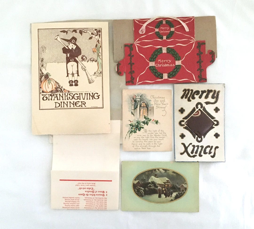 1925 College Thanksgiving Menu, Christmas Postcards, Xmas Program ...