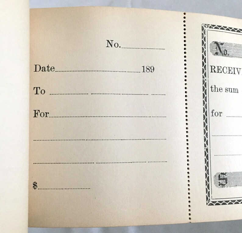 Antique 1890s Receipt Ledger Book, Victorian Marbled Hardcover, Unused ...