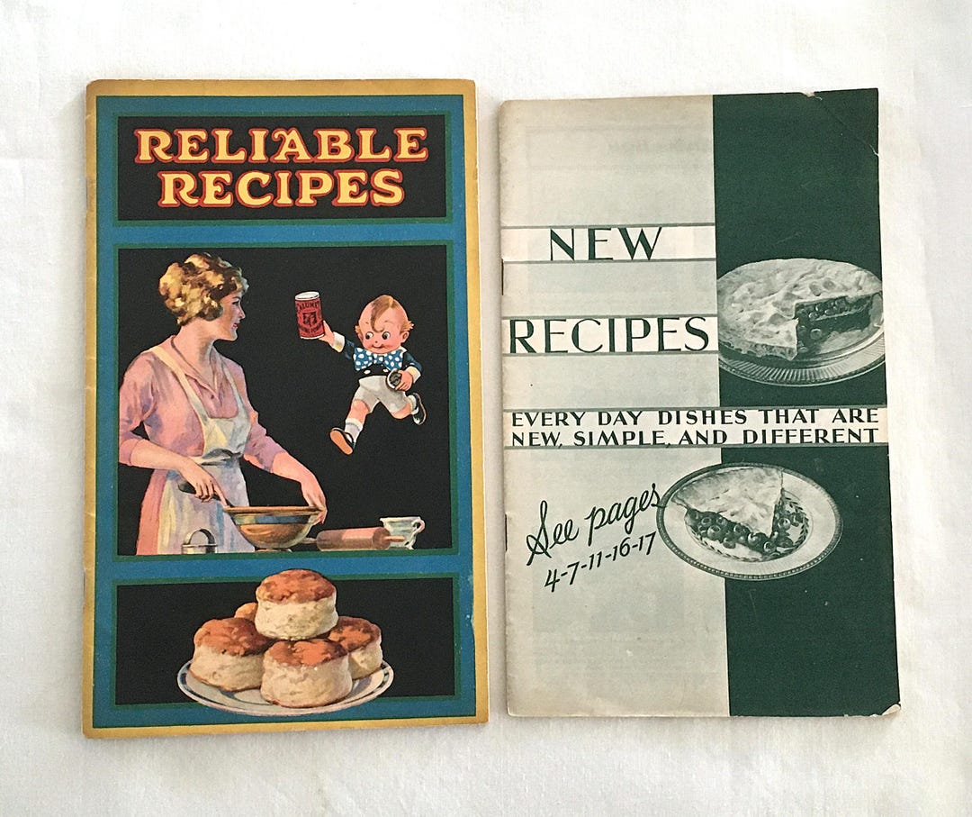 2 Vintage 1920s / 1930s Illustrated Recipe Booklets: Reliable Recipes ...