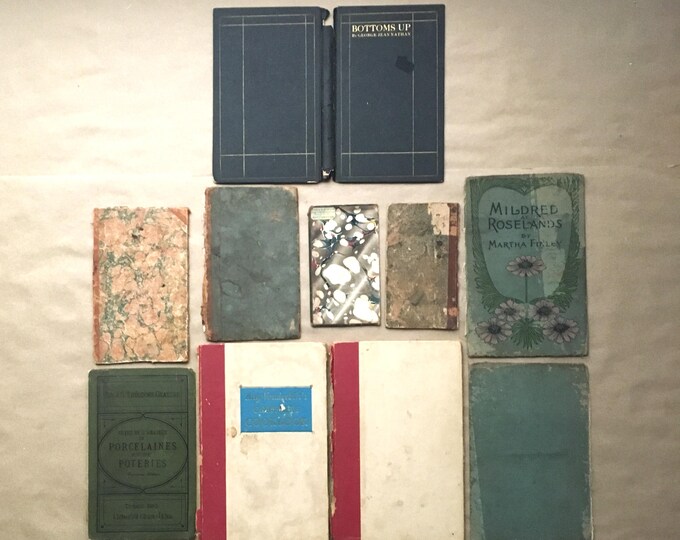 11 1800s-midcentury Vintage Book Covers DISTRESSED Detached Hardcover ...