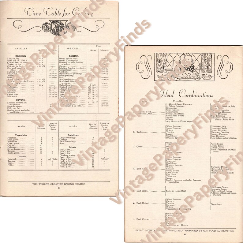 DIGITAL 1920s Reliable Recipes Cookbook Calumet Baking Powder ...