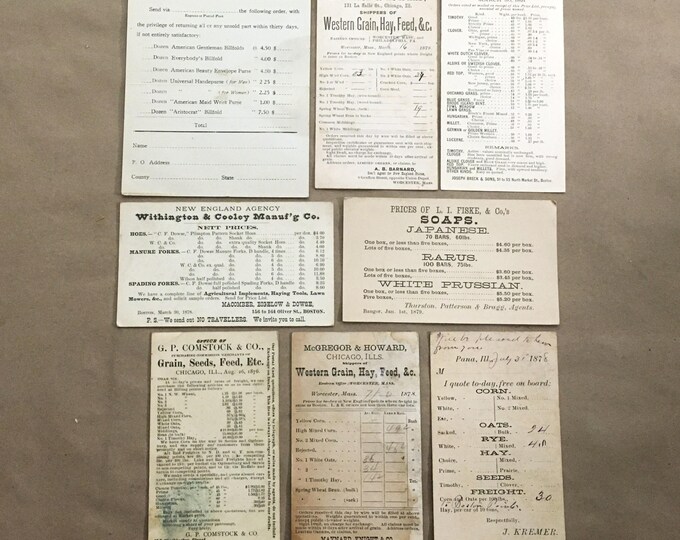 1800s Postcards Merchant Food Price Lists, Victorian, Postmarks | Soaps ...