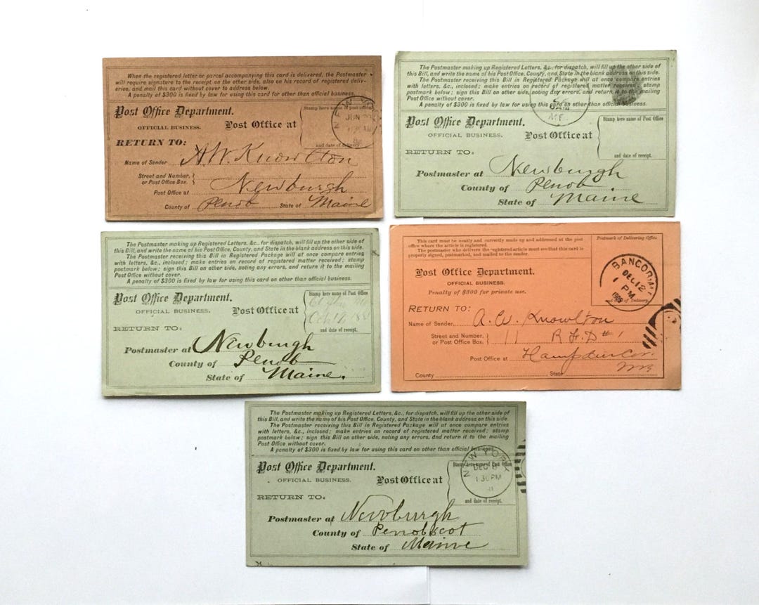 1800s Postcards Post Office Registered Letter Notification Victorian ...