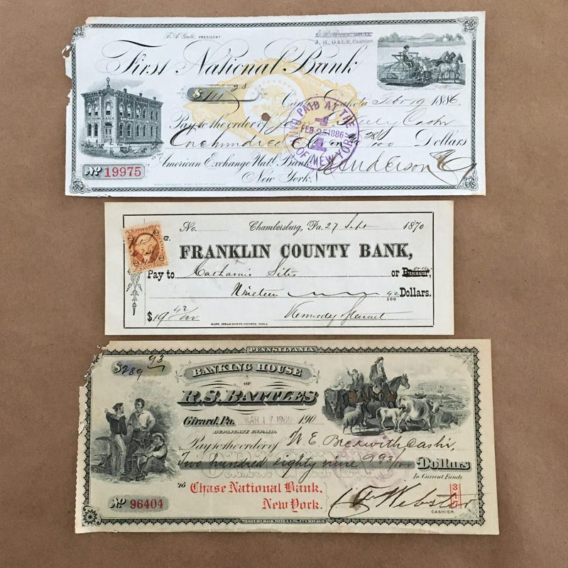 Old Bank Checks - Etsy