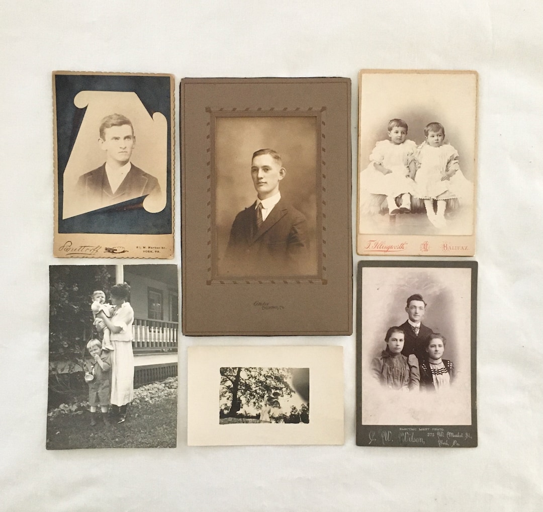 6 Authentic Antique Photos, 1800s Victorian-1920s Junk Journal Smash ...