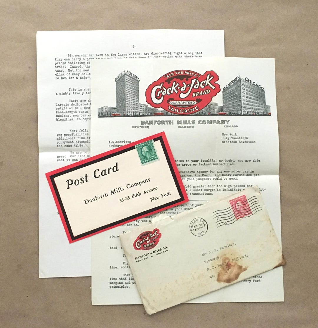 1917 Letter Tailor Business New York, Red Black Letterhead Graphics ...
