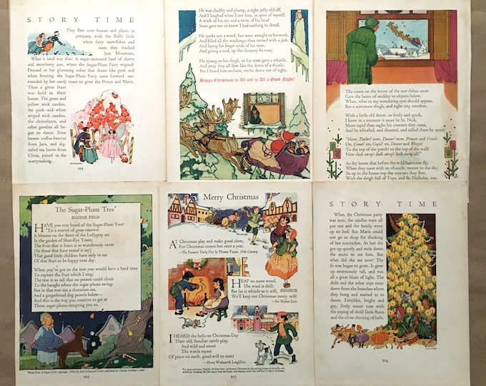 Vintage 1937 Illustrated Christmas Book Pages My Book House Xmas ...