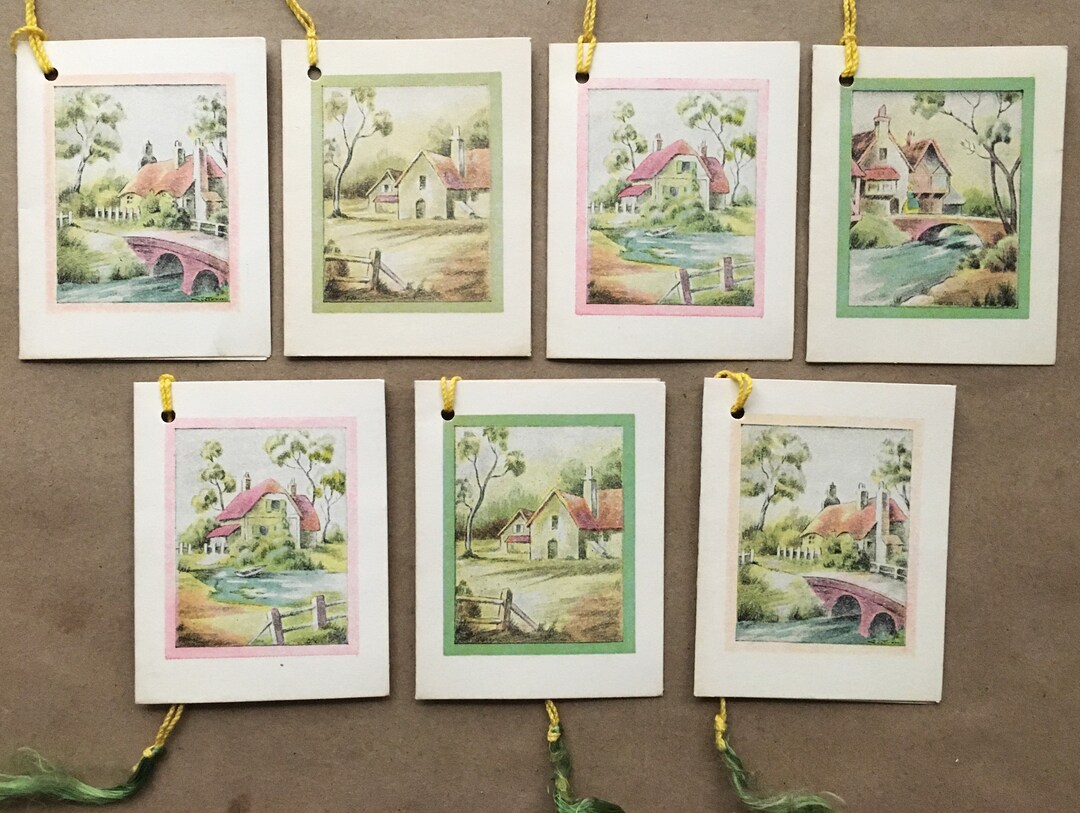 Vintage Bridge Tally Cards Made USA, Original Strings Junk Journal ...