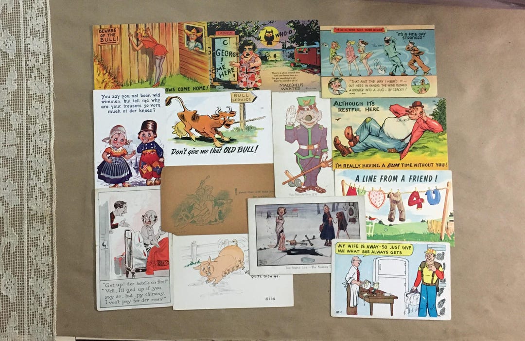 Vintage & Antique Humorous Postcards, Sent and Unsent, Funny Cards ...