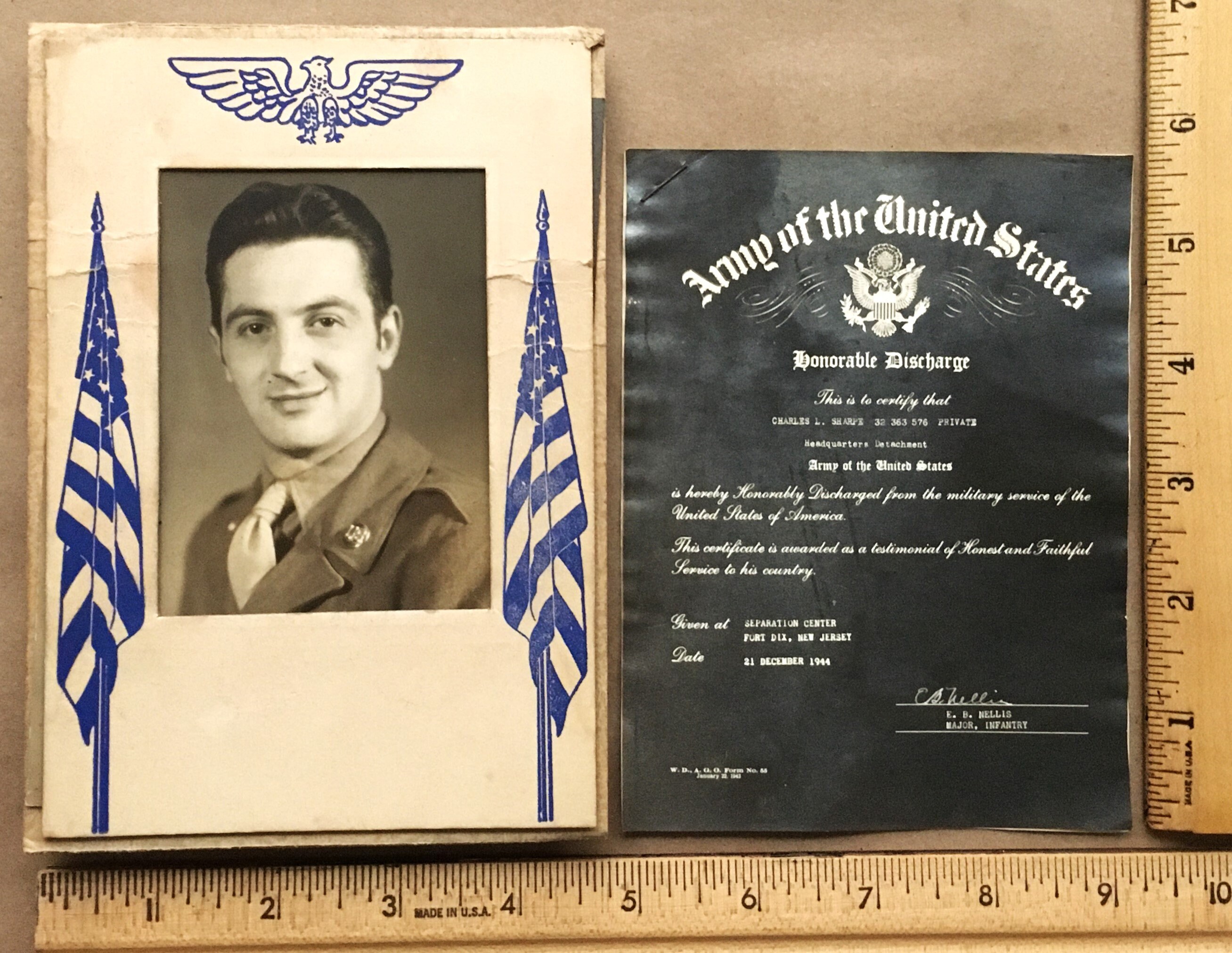 WWII Army Honorable Discharge, 1944, Signed President Ronald Reagan ...