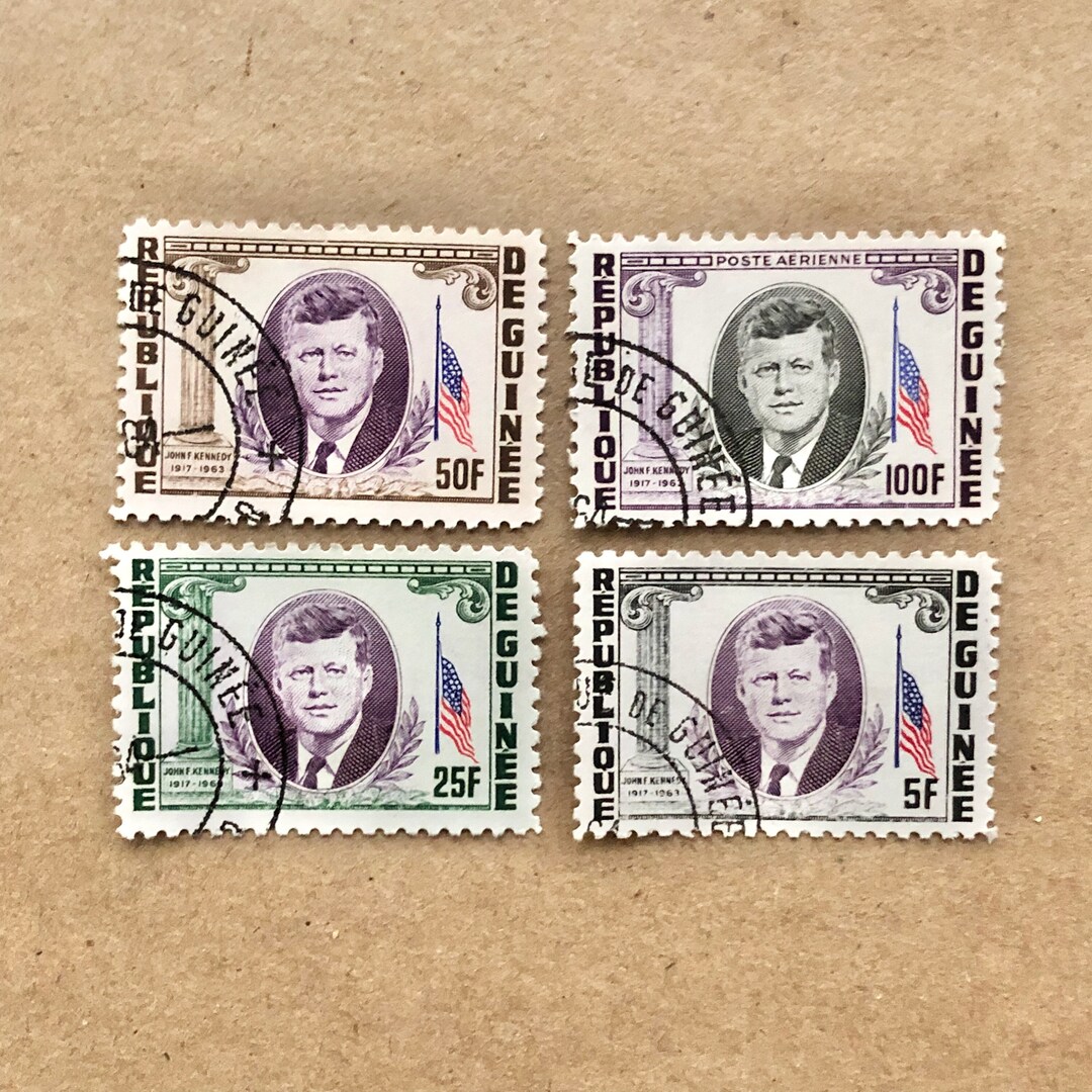 1964 John F. Kennedy Commemorative Stamps Guinea Stamps Hand - Etsy