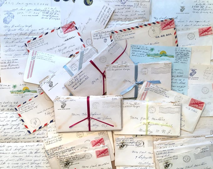Random Pick Vintage Love Letters WWII 1943 1944 1945 Marine to ...