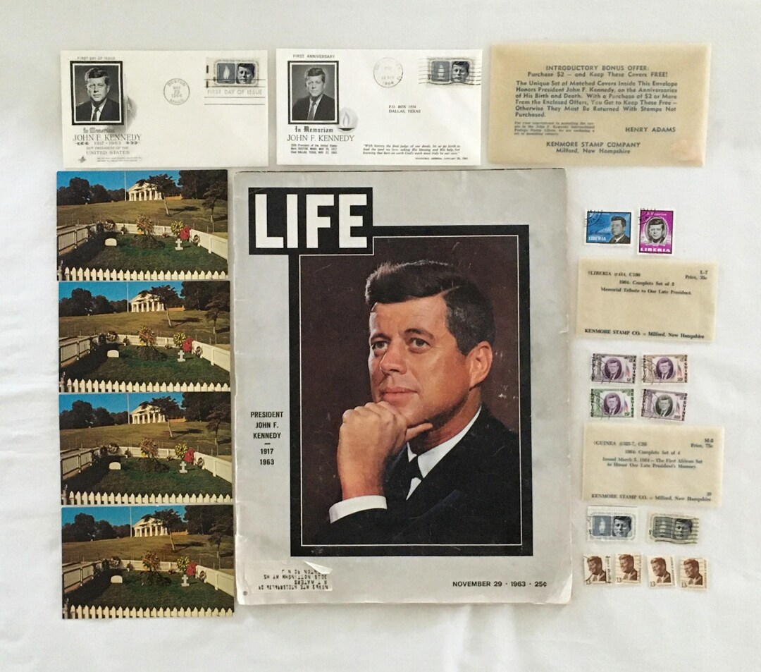 Original JFK Ephemera Bundle, Life Magazine, 1964 Stamps Original ...