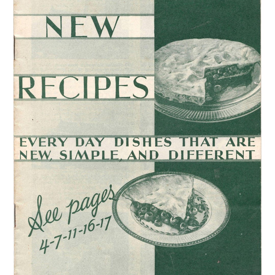 DIGITAL 1930 Authentic Vintage Cookbook, New Recipes Every Day Dishes ...
