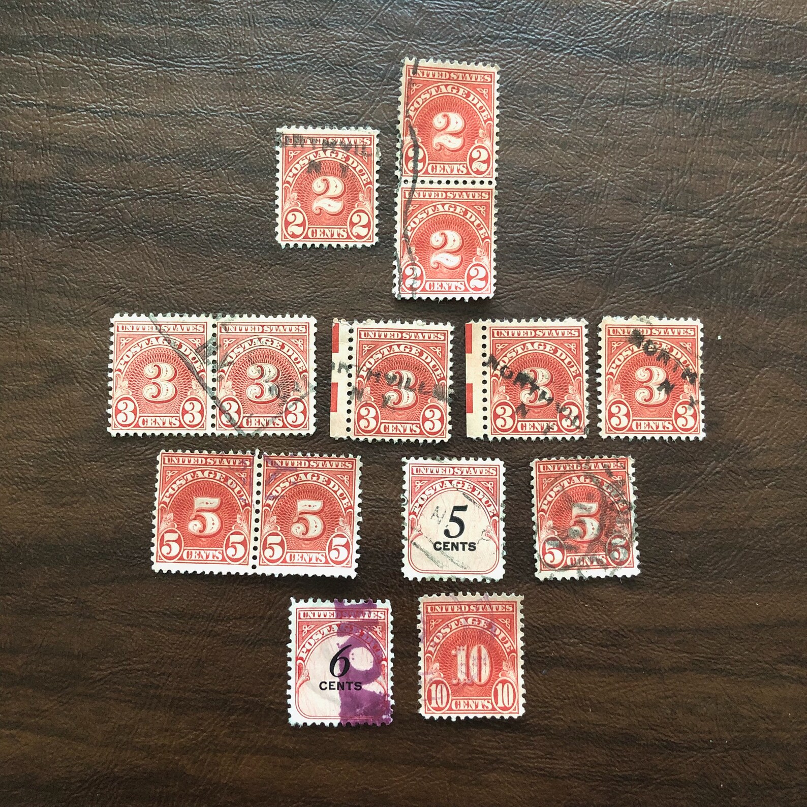 14 Vintage Postage Due Stamps, US Stamps, Handmade Envelope - Etsy