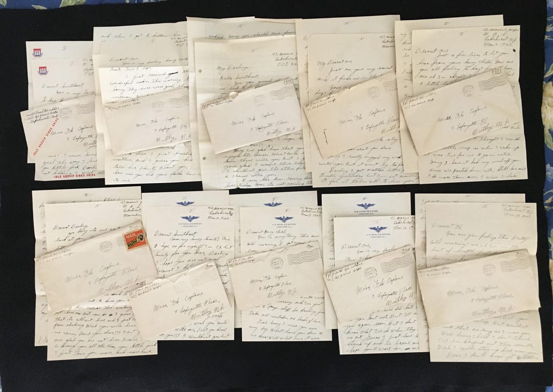 10 Vintage Love Letters WWII 1942 Authentic Original Marine to ...
