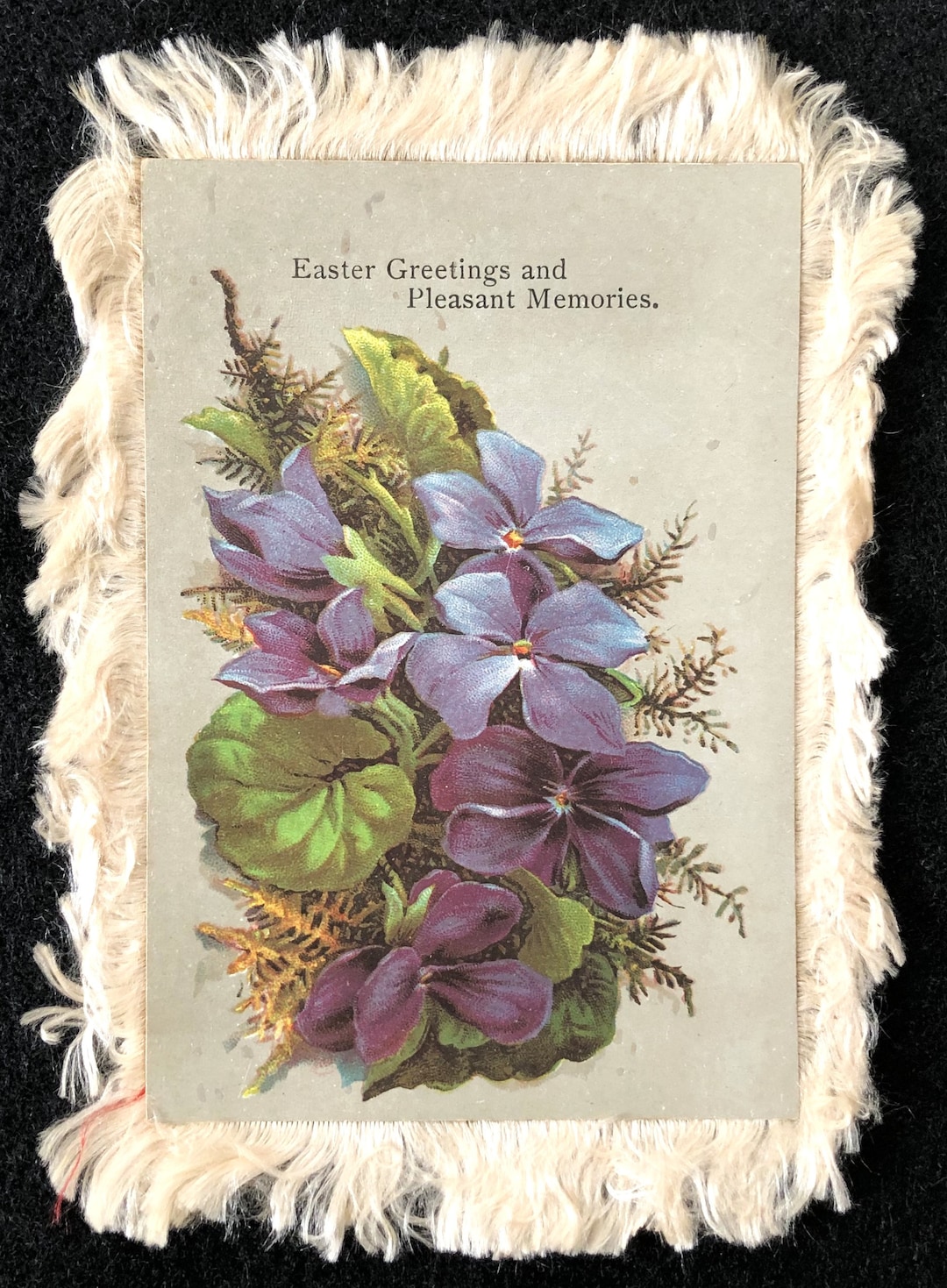 Antique Victorian Easter Card Cream Silk Fringe, 2-sided, 1800s ...