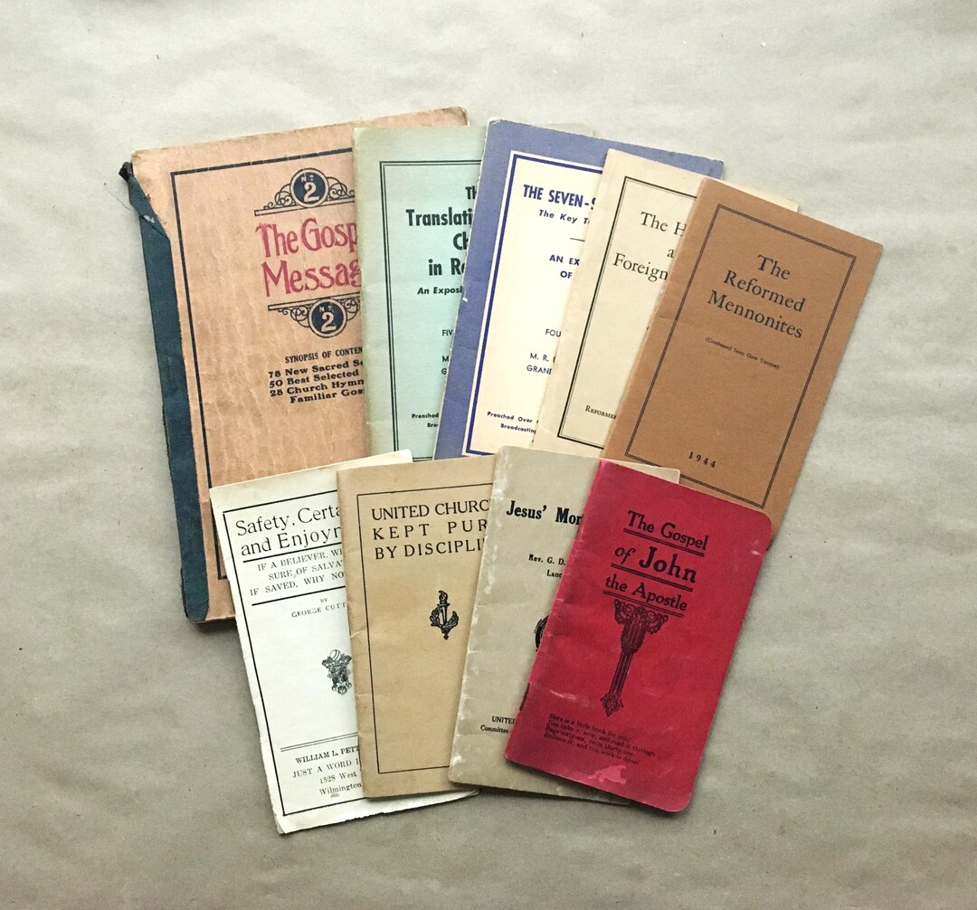 9 Vintage Christian Religious Ephemera, Booklets & 1912 Gospel Songs ...