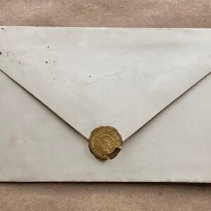 Vintage Envelopes GOLD Wax Seals, 1920s Envelopes, Old Handwriting Junk ...