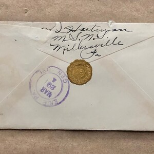 Vintage Envelopes GOLD Wax Seals, 1920s Envelopes, Old Handwriting Junk ...