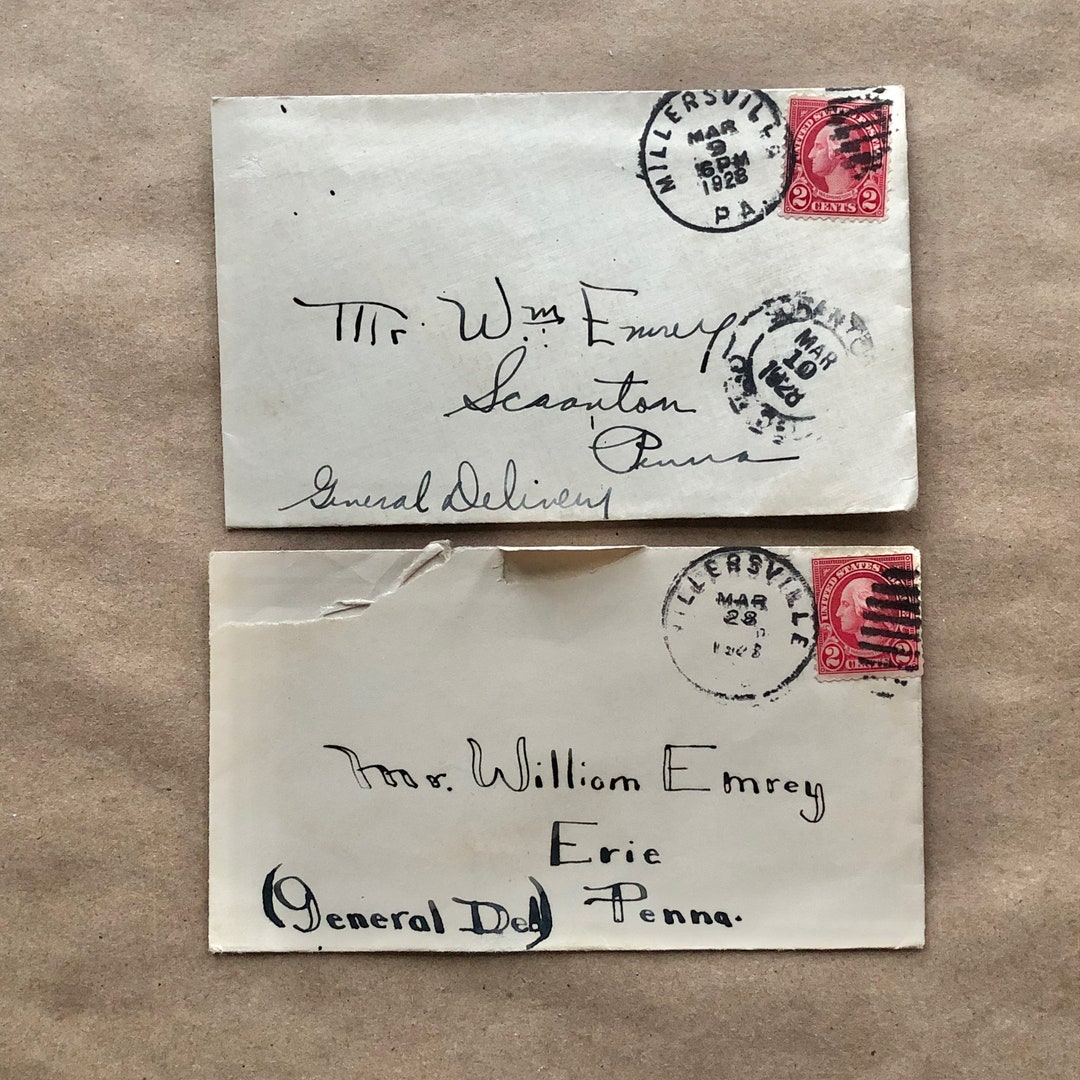 Vintage Envelopes GOLD Wax Seals, 1920s Envelopes, Old Handwriting ...