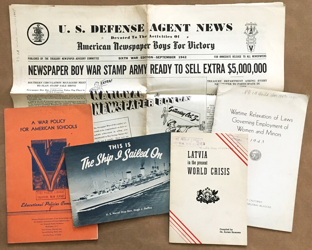 Vintage 1940s WWII Booklets Defense Agent News Naval Ship Gaffey ...