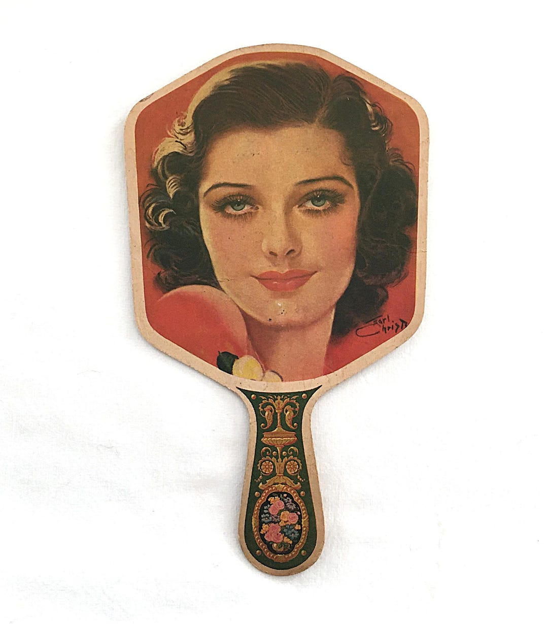 Antique Advertising Hand Fan, Clayt Fries Ice Cream Advertisement ...
