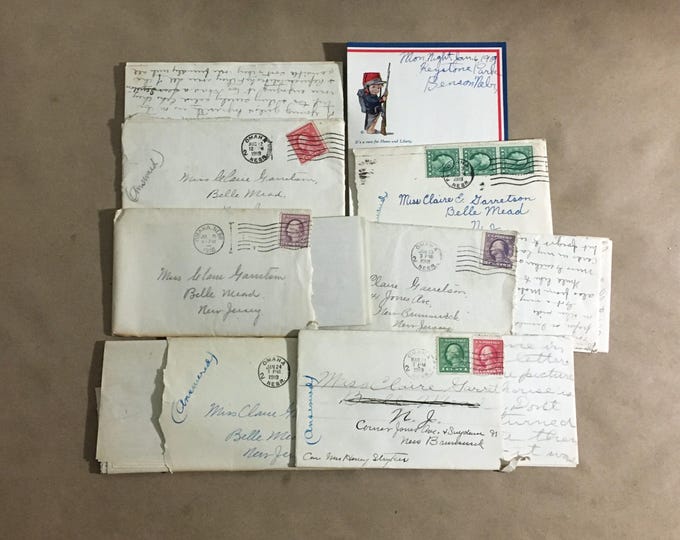 6 Antique Handwritten 1918-1919 Personal Letters, New Jersey, Envelopes ...