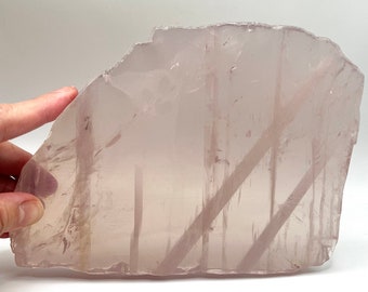 Deep Rose Quartz Slab - Lays Flat or Stands! Deep Pink Rose Quartz Slab ...
