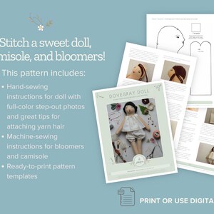 Handmade Doll Pattern, Soft Doll Sewing Pattern, Cloth Doll Clothes ...