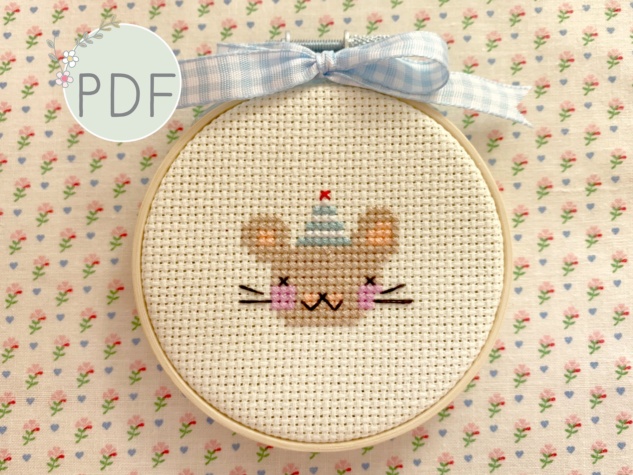 Cross Stitch PDF Pattern for Beginners, Instant Download, Hand Sewing ...