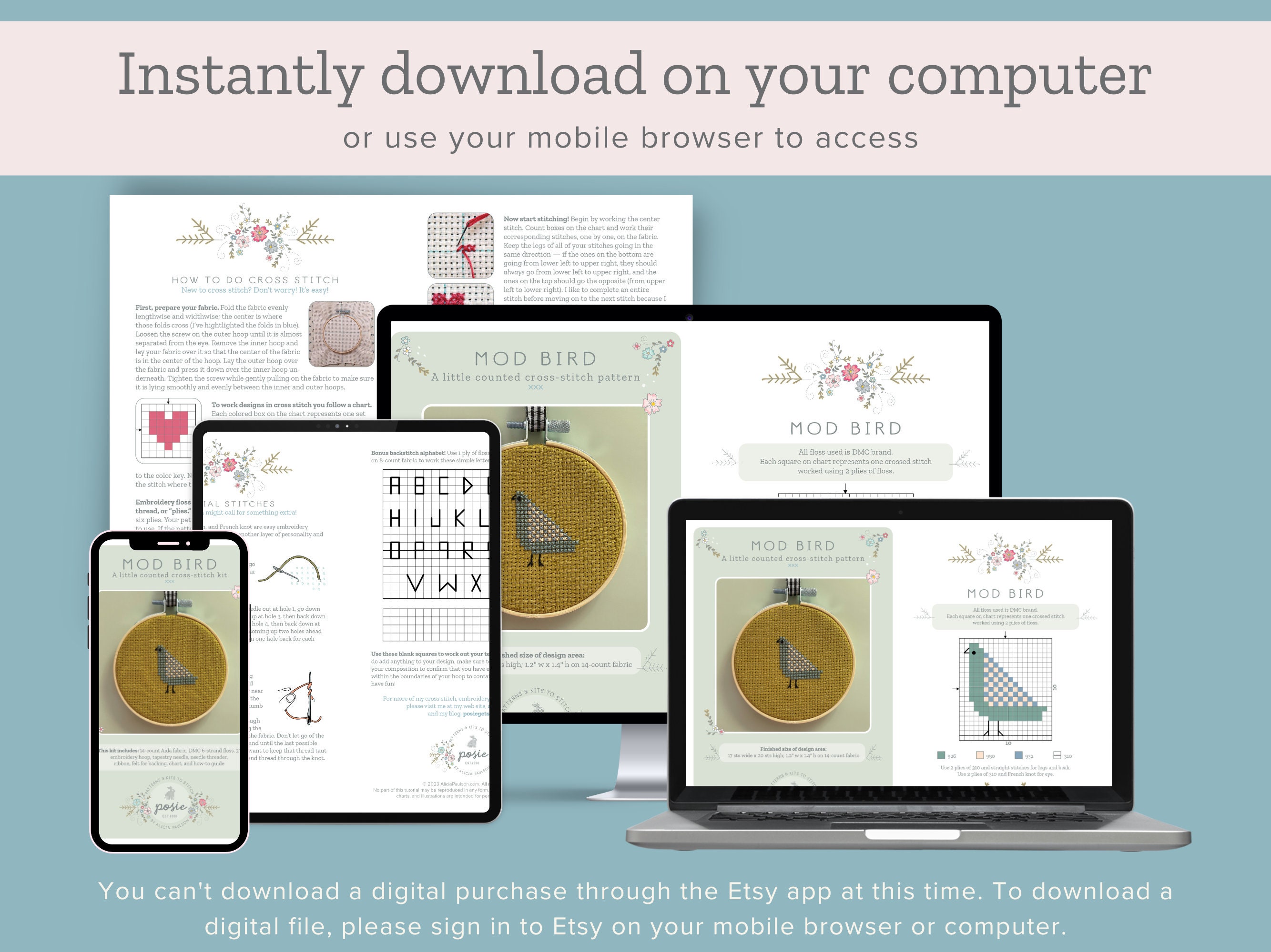 Cross Stitch PDF Pattern for Beginners, Cat Mom Gift, Easy Embroidery ...