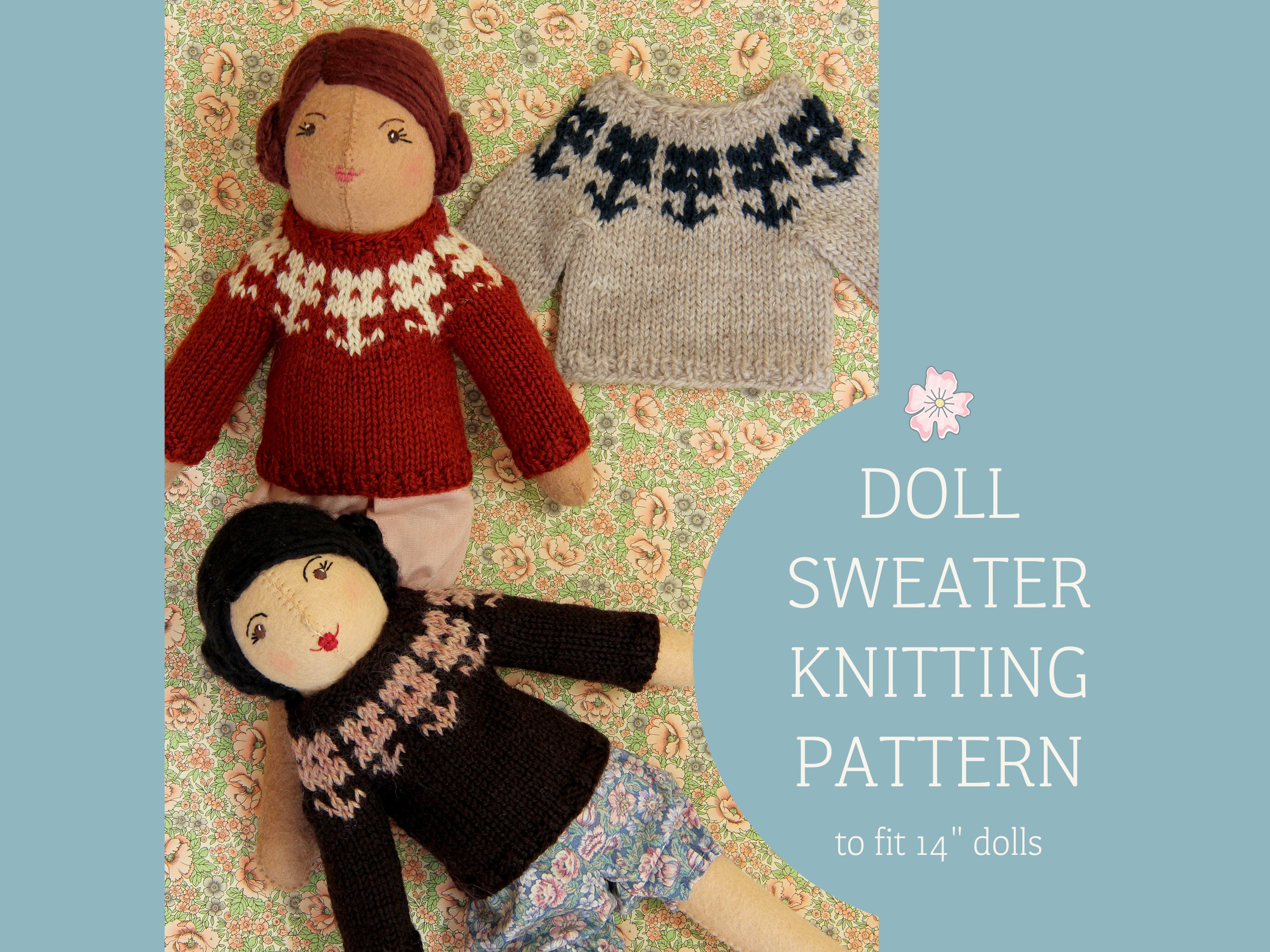 Doll Sweater Knitting Pattern, Doll Clothes Pattern PDF, Knitted Doll ...