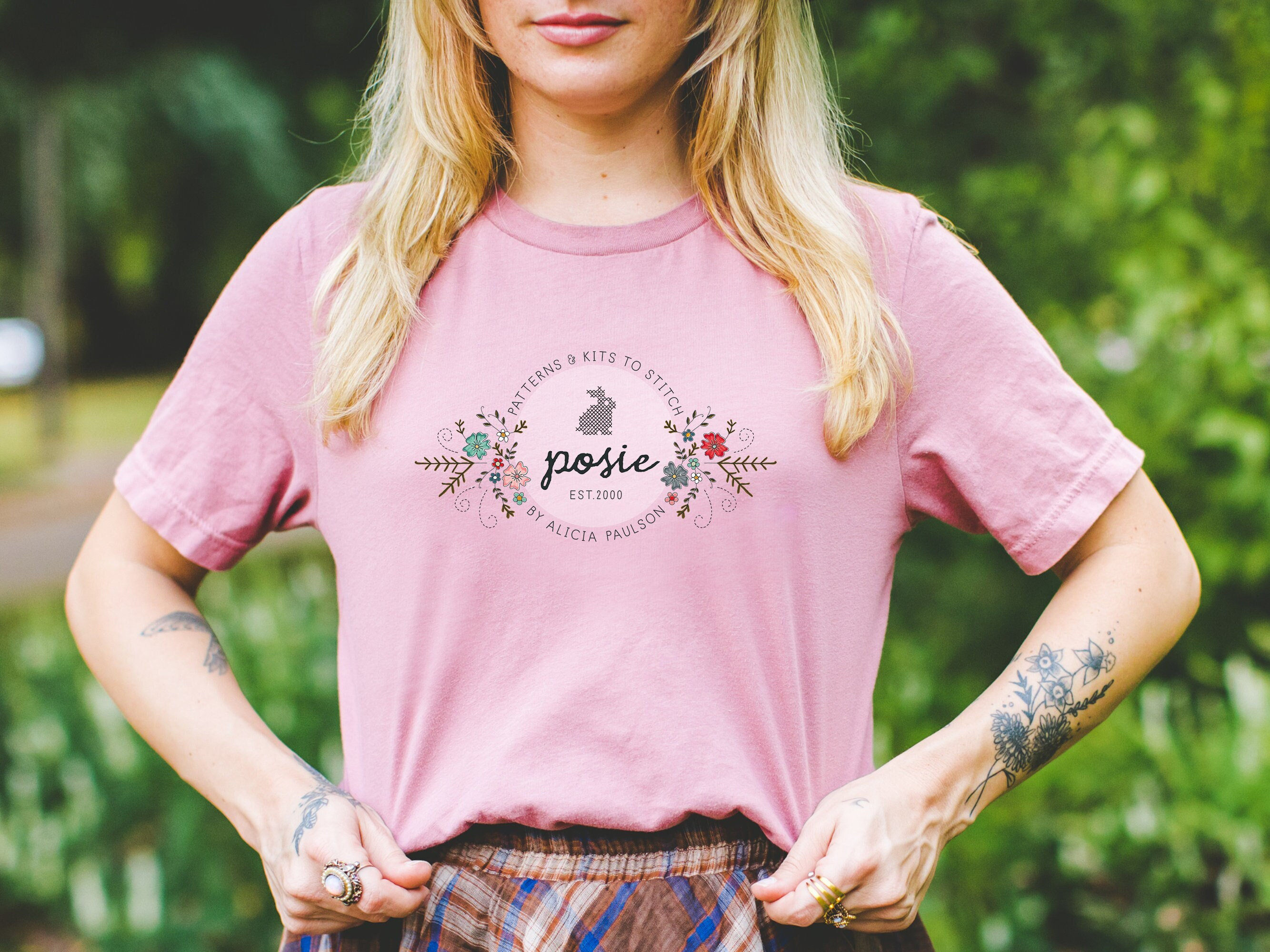 Posie Logo Tee Shirt, Posie Patterns and Kits to Stitch, Posie by ...