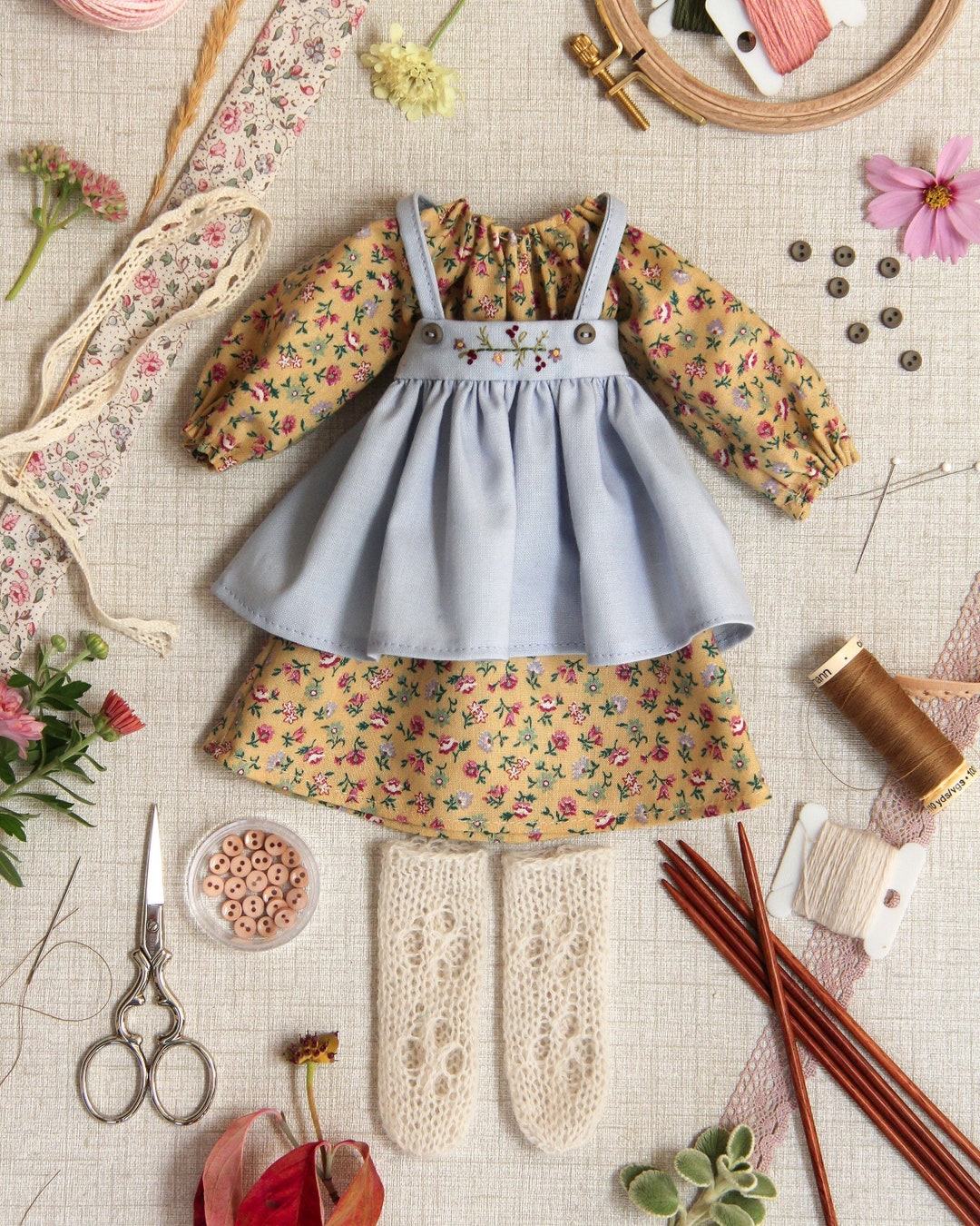 Doll Clothes Dress Pattern, 14" Doll Clothes Sewing Pattern, Alicia ...