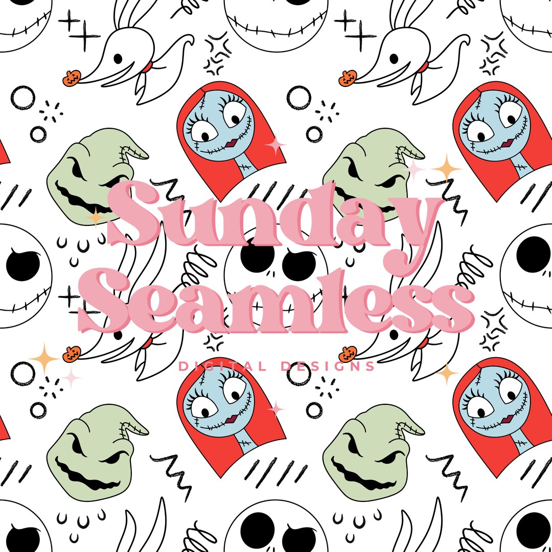 Nightmare Before Christmas Jack Checkers Seamless Pattern, Seamless ...