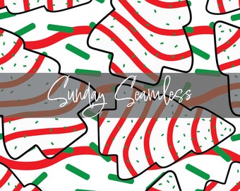 Christmas Tree Cake Seamless Pattern - Etsy