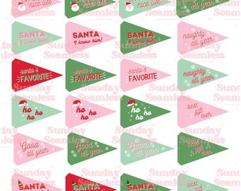 Christmas Pennant Flag Printables // Holiday Christmas Flags ...