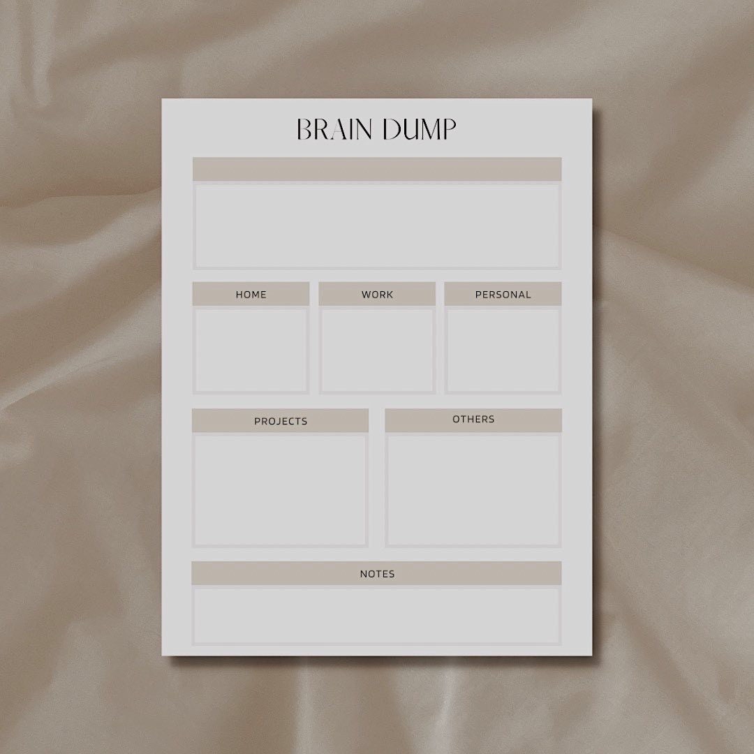 Brain Dump Digital Etsy