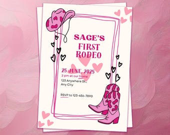 First Rodeo Birthday Invitation - Etsy