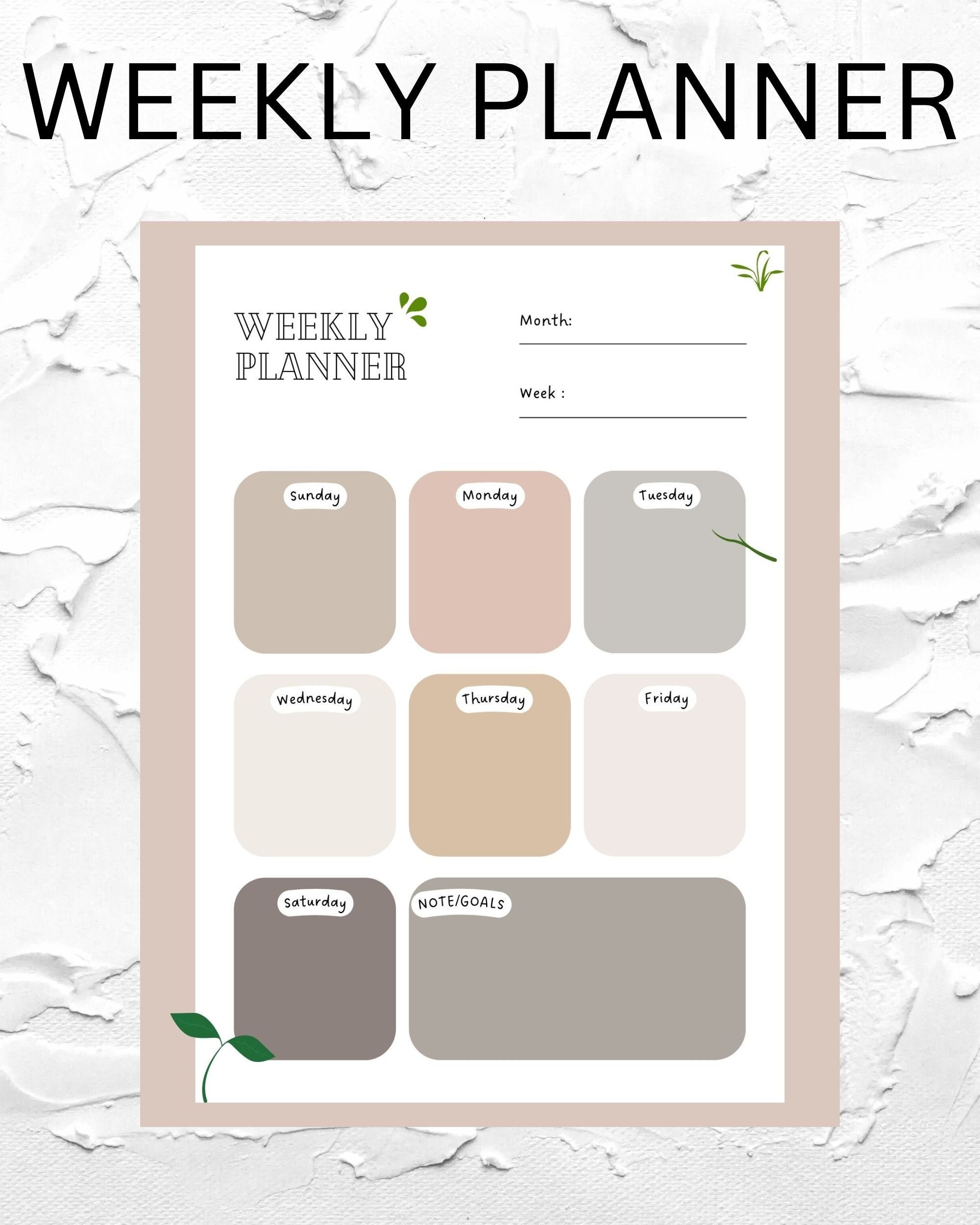 Weekly Planner Printable Planner Digital Download Easy to Use - Etsy