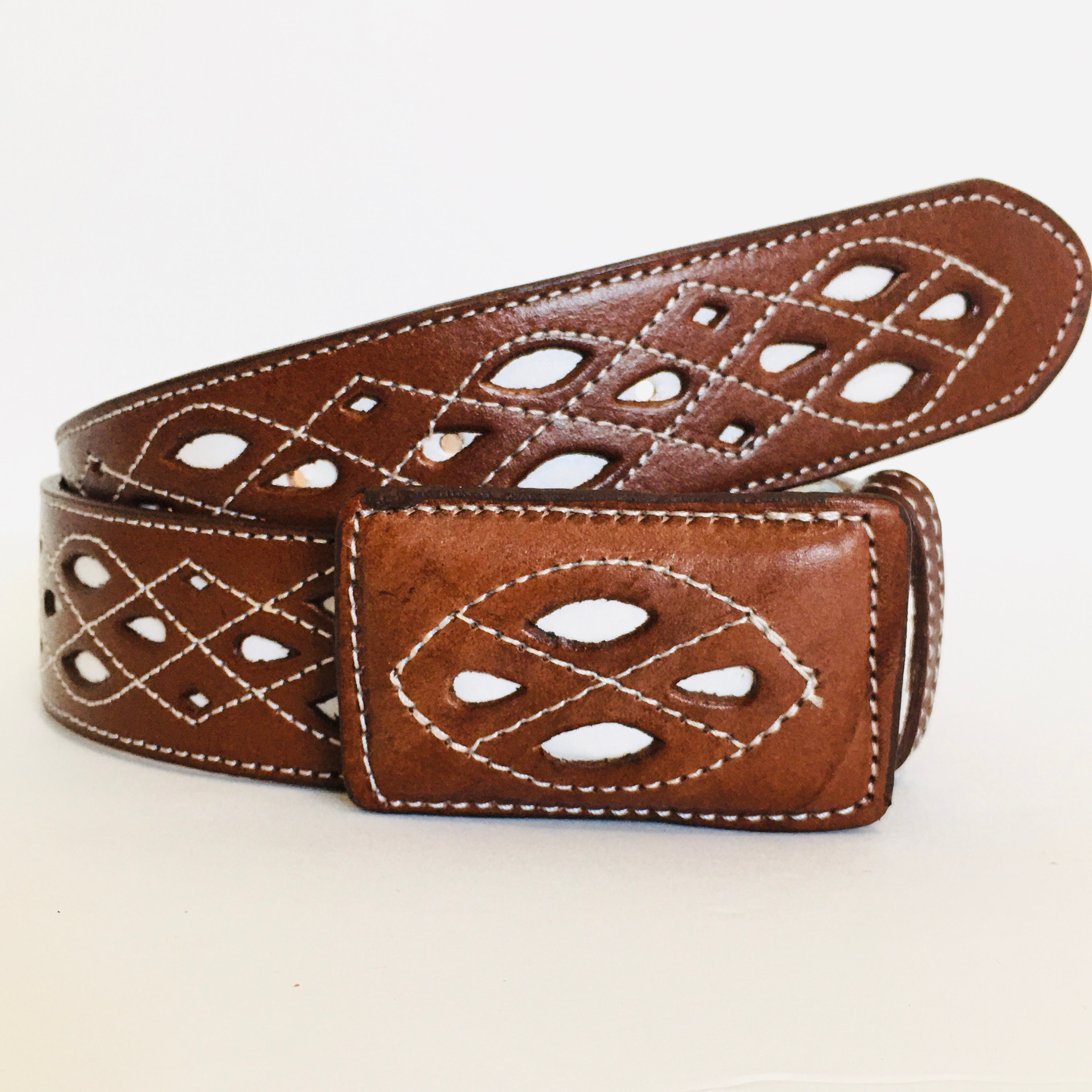 Men's Western Rodeo Belt 2 Inch, Cowboy Belt Double Layer . Cinto ...